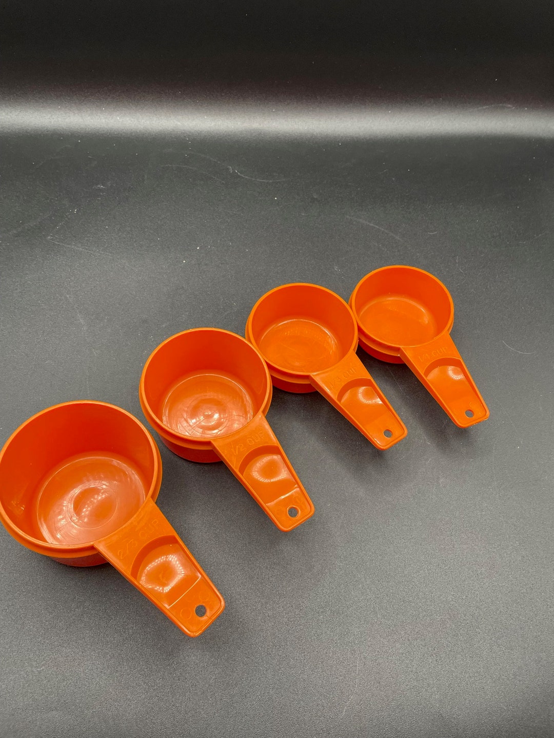 Vintage Orange Tupperware Measuring Cups With Bonus 1/2 Cup - Etsy