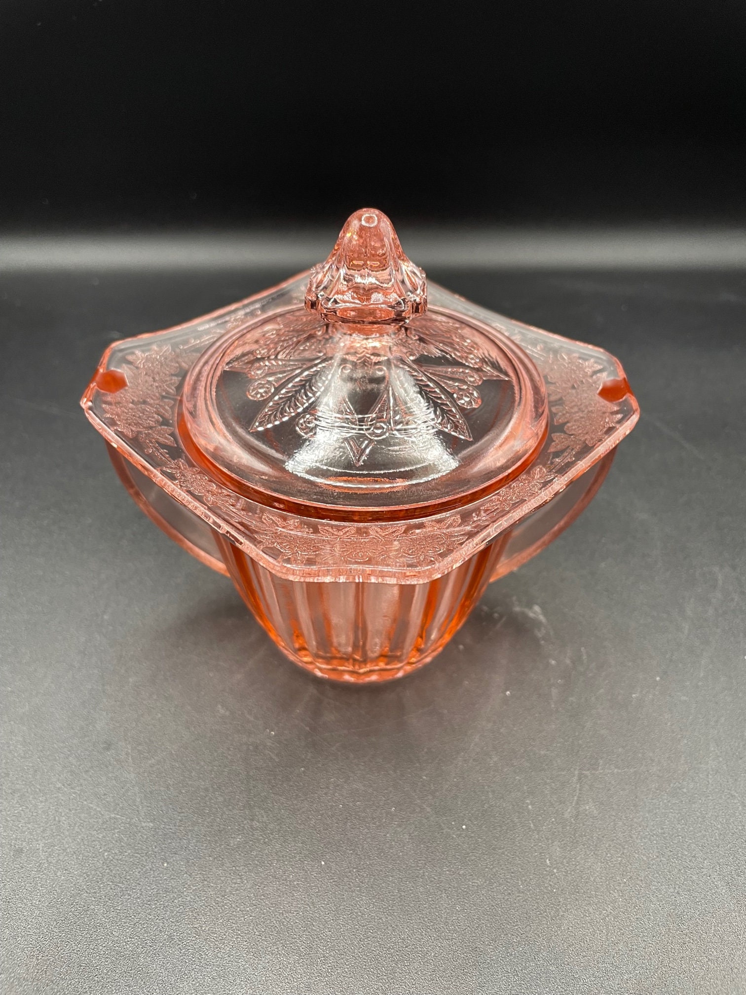 Vintage Jeannette Depression Pink Glass Two Handled Sugar Bowl - Etsy