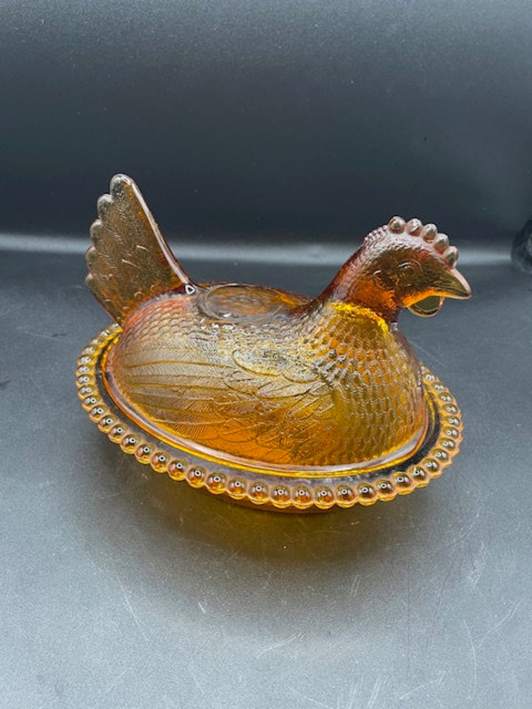 Vintage Indiana Amber Glass Hen on Nest - Etsy Canada
