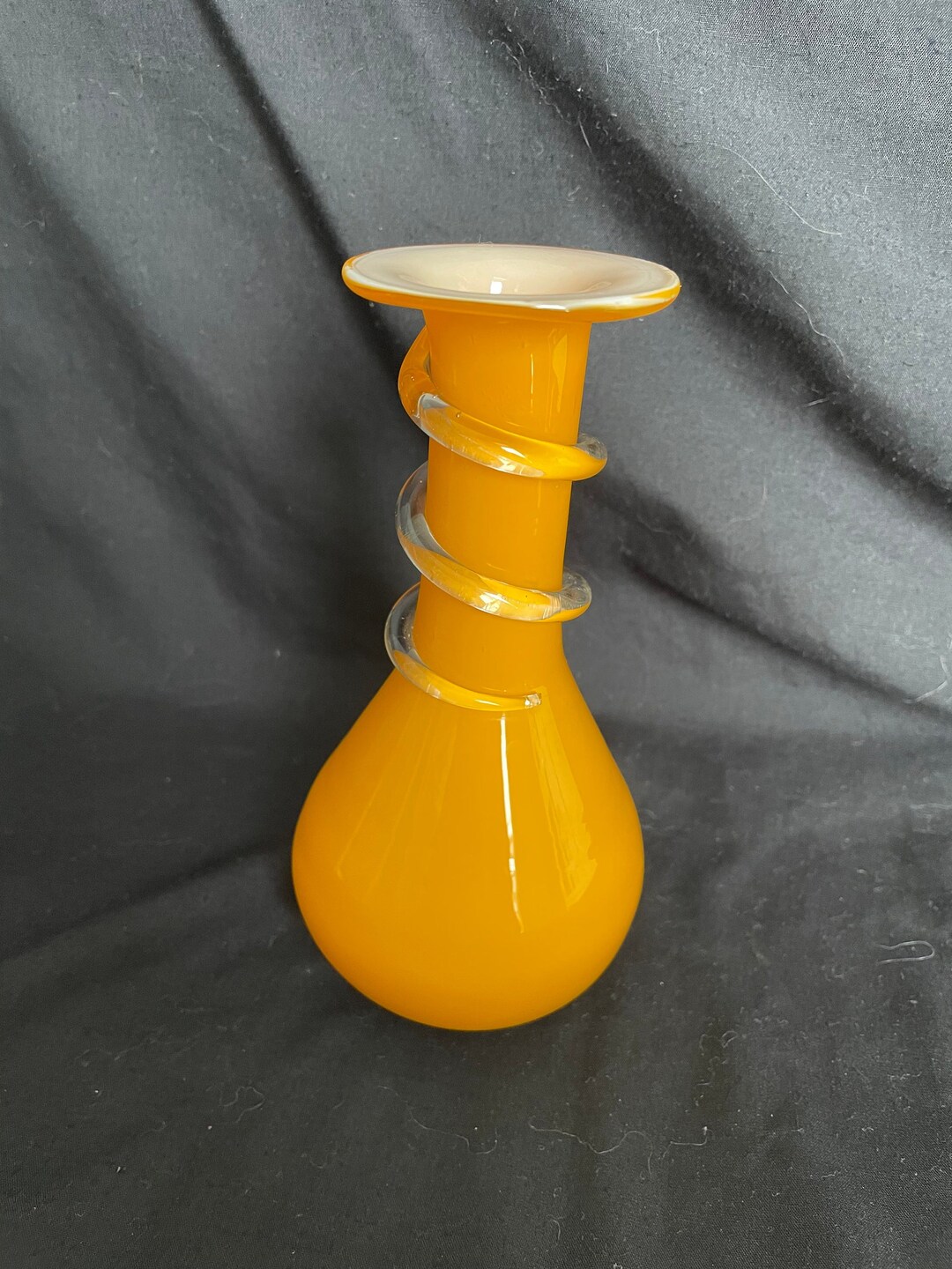 Yellow Glass Spiral Vase - Etsy
