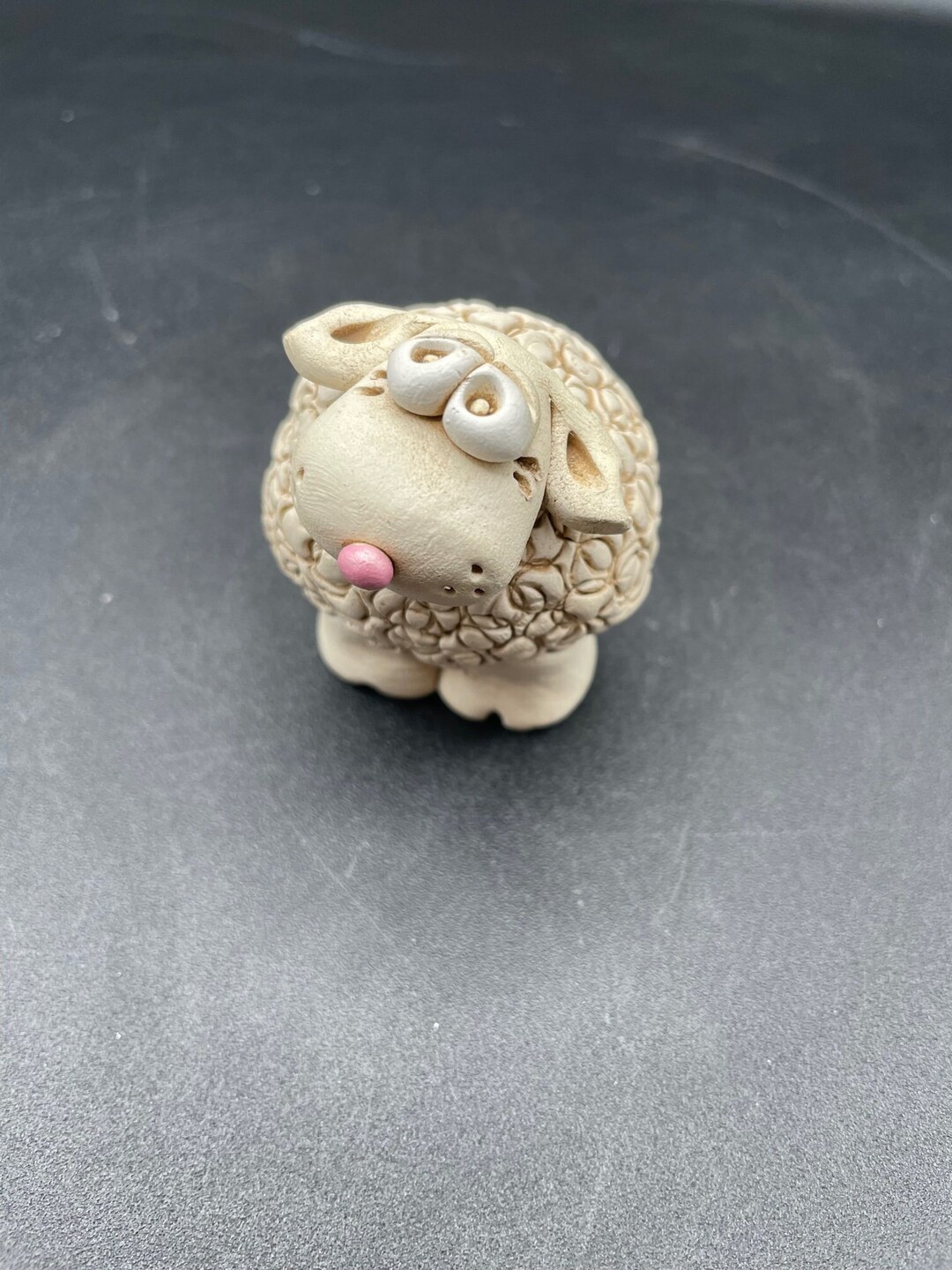 Small White Clay Sheep Figurine -signed - Etsy