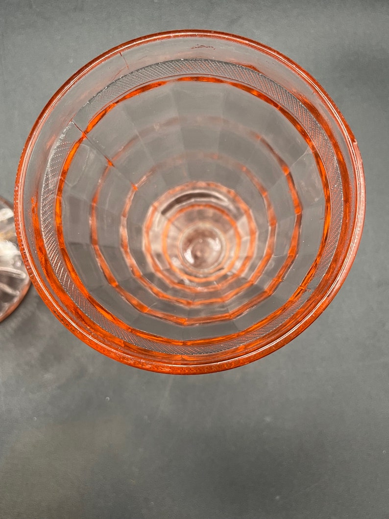 Vintage Anchor Hocking Block Optic Pink Tumblers X2 - Etsy