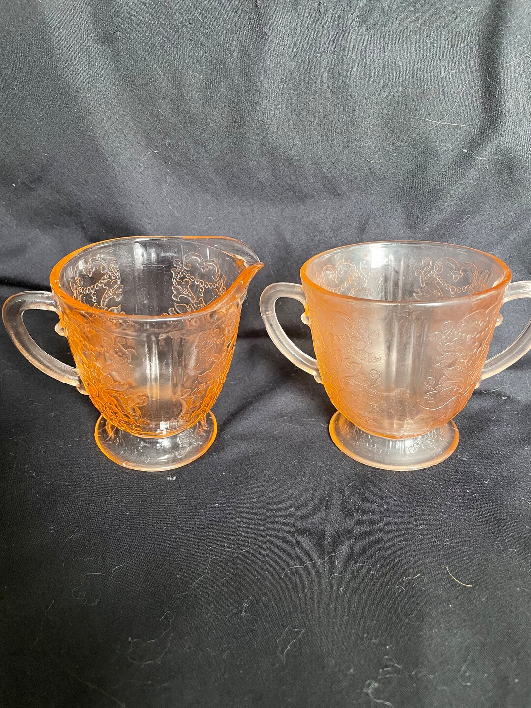 Vintage American Sweetheart Pink Depression Glass Sugar and Open ...