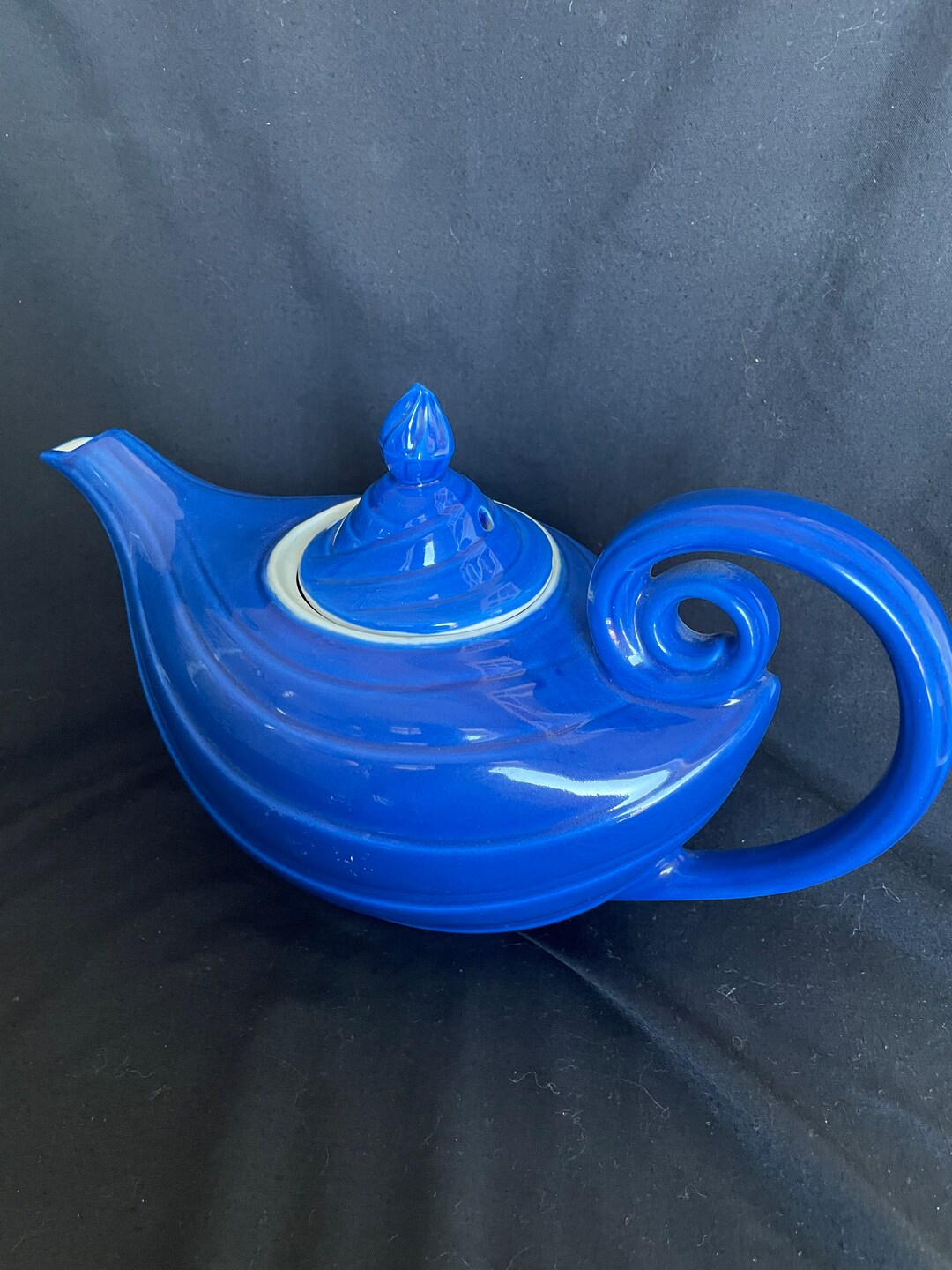 Vintage Ceramic Cobalt Blue Hull Aladdin Teapot 1940s - Etsy