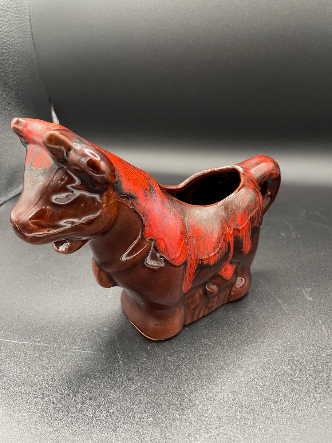 Redware Ceramic Hand Maid Red Cow Creamer - Etsy