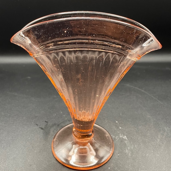 Depression Glass Fan Vase - Etsy