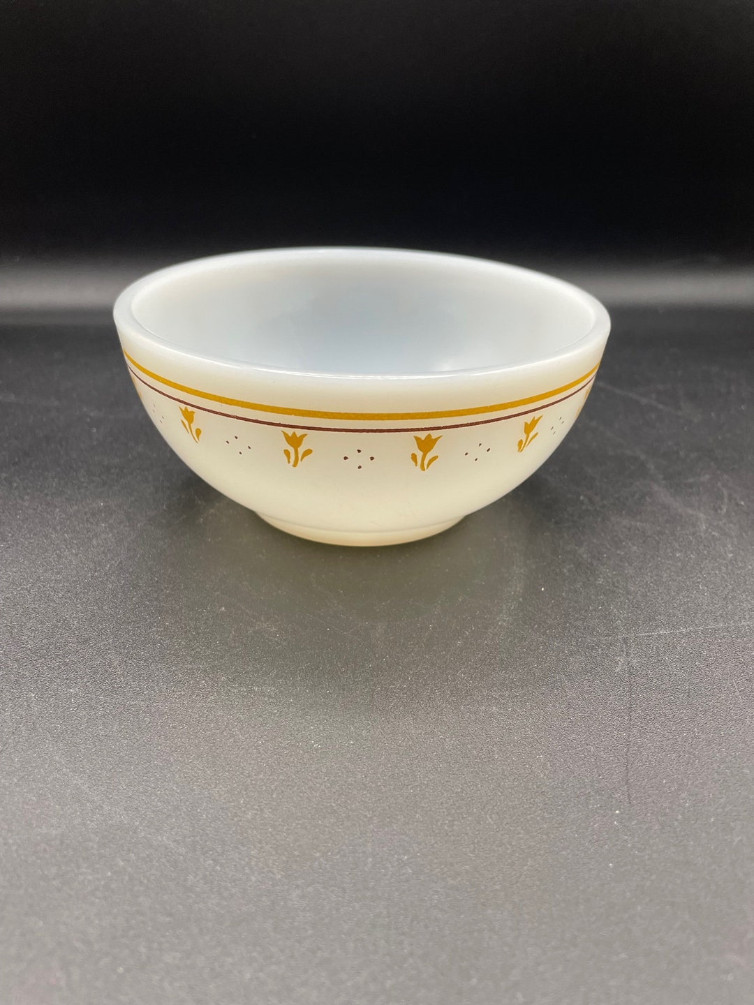 Vintage Termocrisa Milk Glass Bowls With Yellow Flowers - Etsy