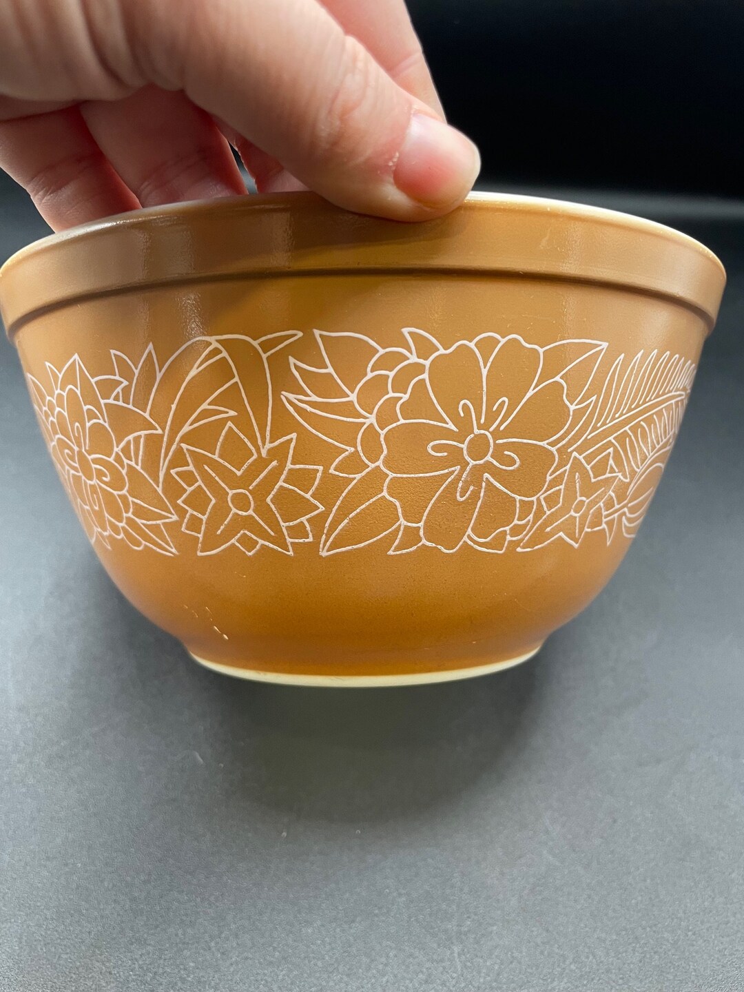 Vintage 1970s Pyrex Light Brown Woodland Flower Nesting Bowl 402 - Etsy