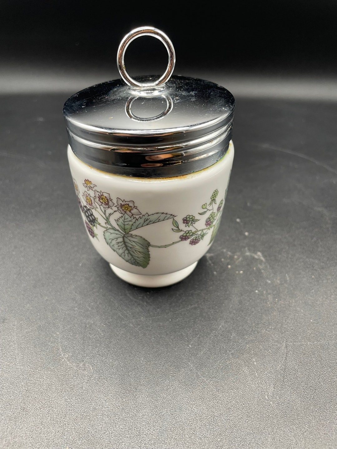 Vintage Worcester Porcelain Egg Coddler Blackberry Medium Egg Coddler ...