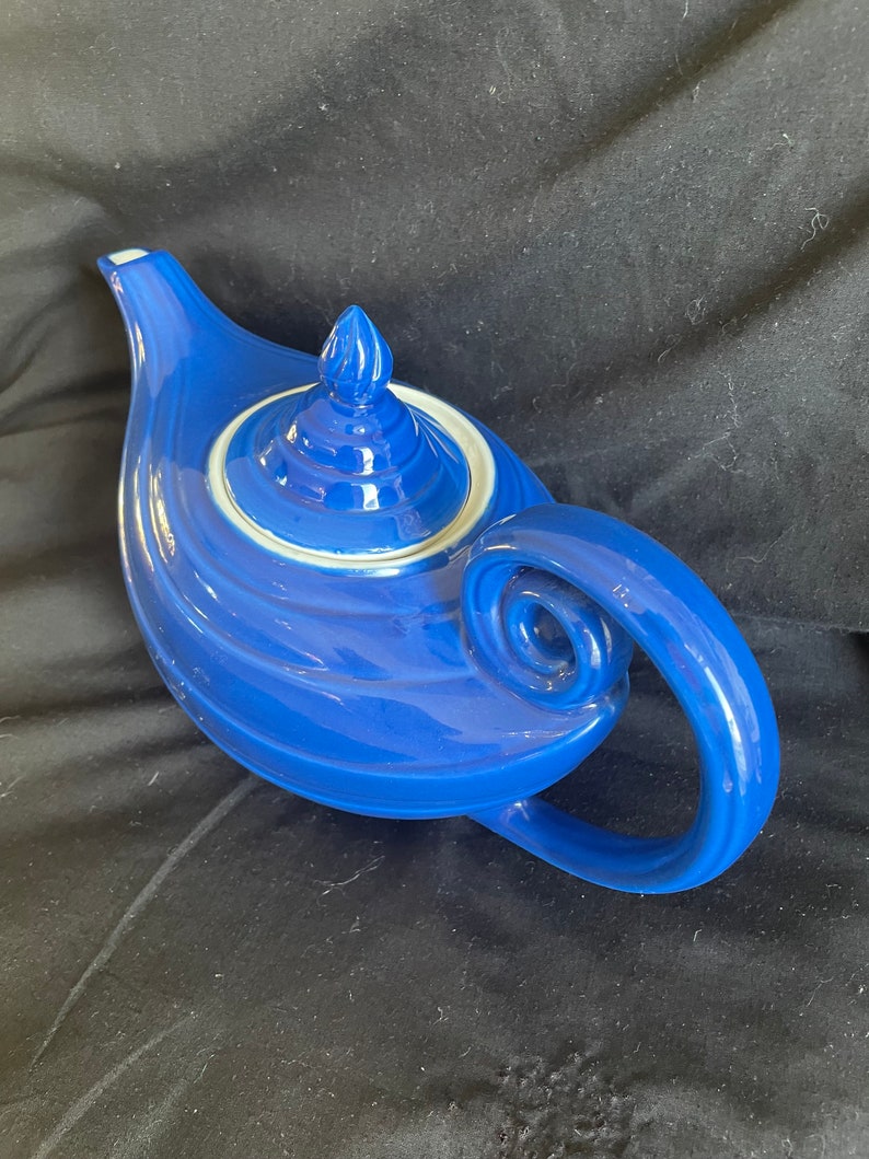 Vintage Ceramic Cobalt Blue Hull Aladdin Teapot 1940s - Etsy