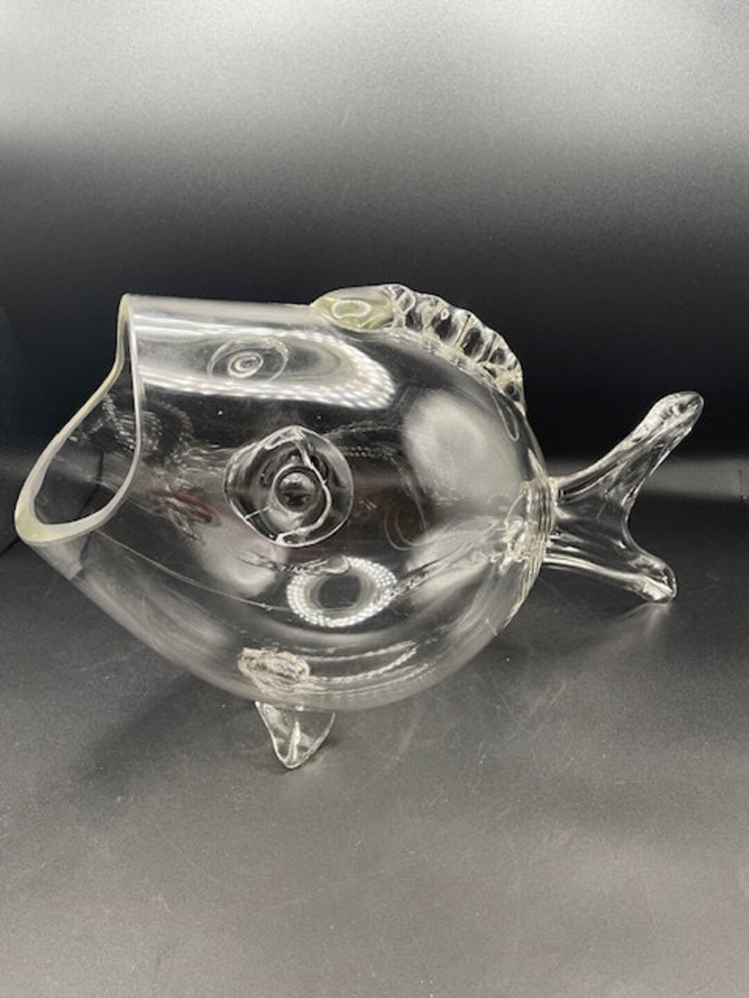 Bowring/blenko Style MCM Glass Wide Mouth Fish - Etsy