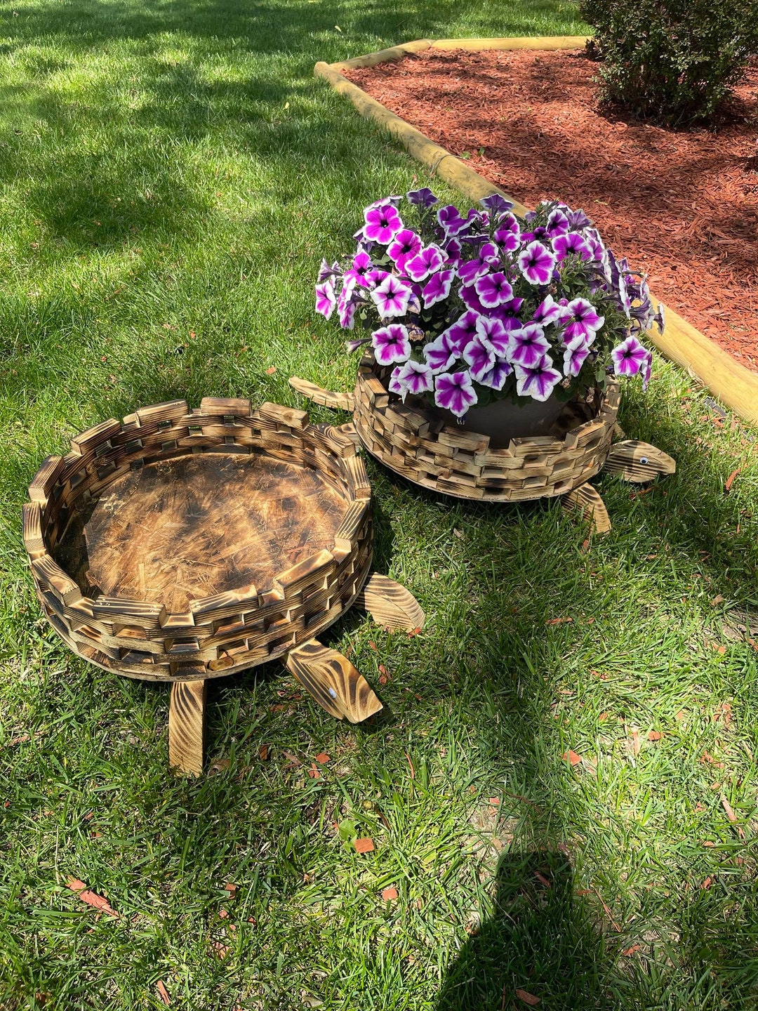 Wooden Turtle Plant Pot Holders - Etsy