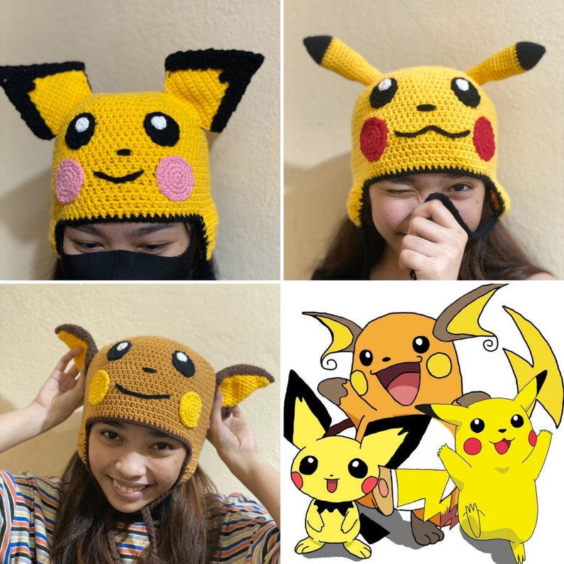 Pichu Earflap Hat Crochet Pattern (DIGITAL) - Etsy