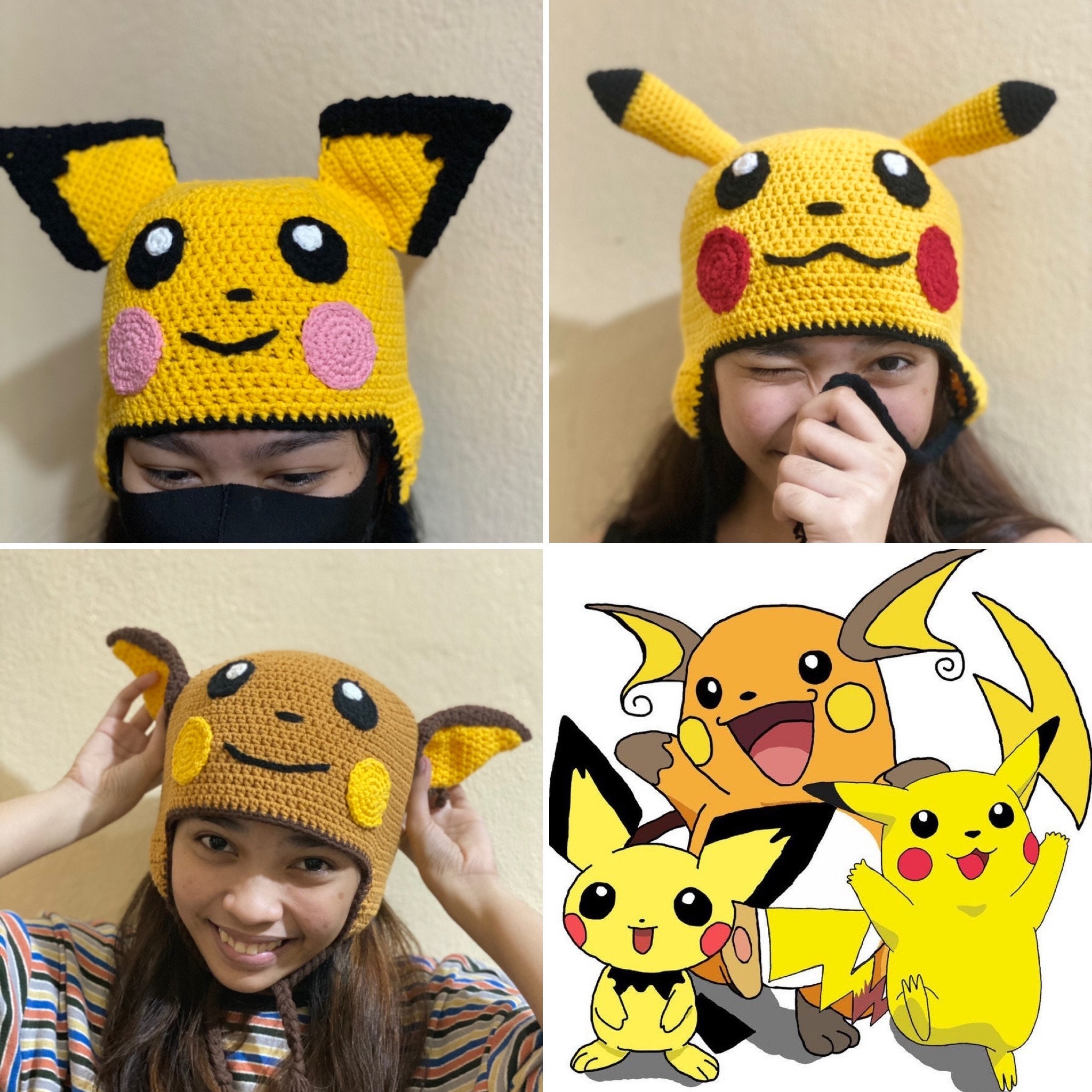 Pichu Earflap Hat Crochet Pattern (DIGITAL) - Etsy