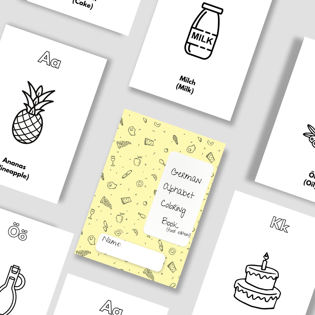 Printable Coloring Book: German Alphabet - Etsy