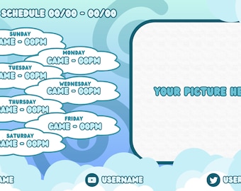 Pink Sky Editable Stream Schedule for Streamers and Vtubers Canva ...