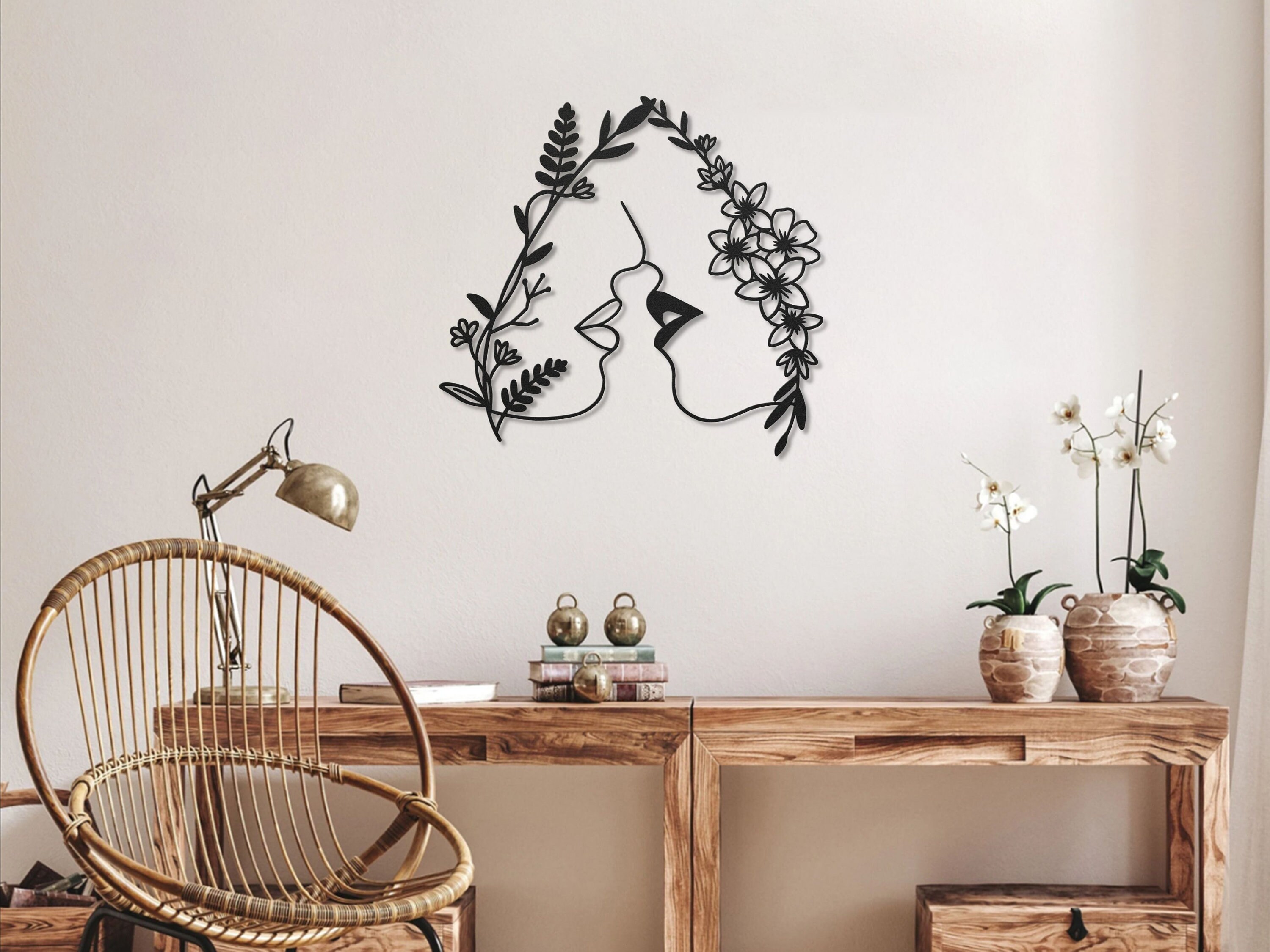 Metal Couple Line Art Wall Decor Body Positive Sensual Wall Art Female ...