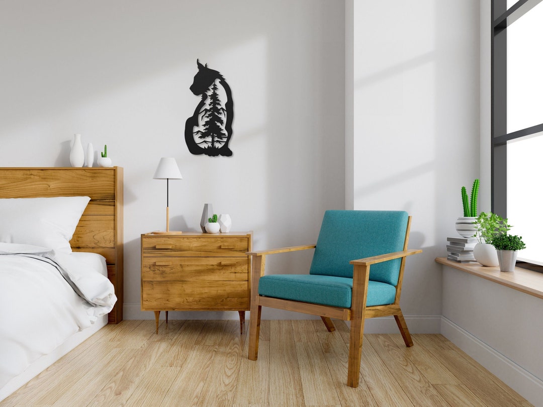 Lynx Sign Metal Cat Wall Art | Bobcat Mountain Wildlife Decor | Die Cut ...