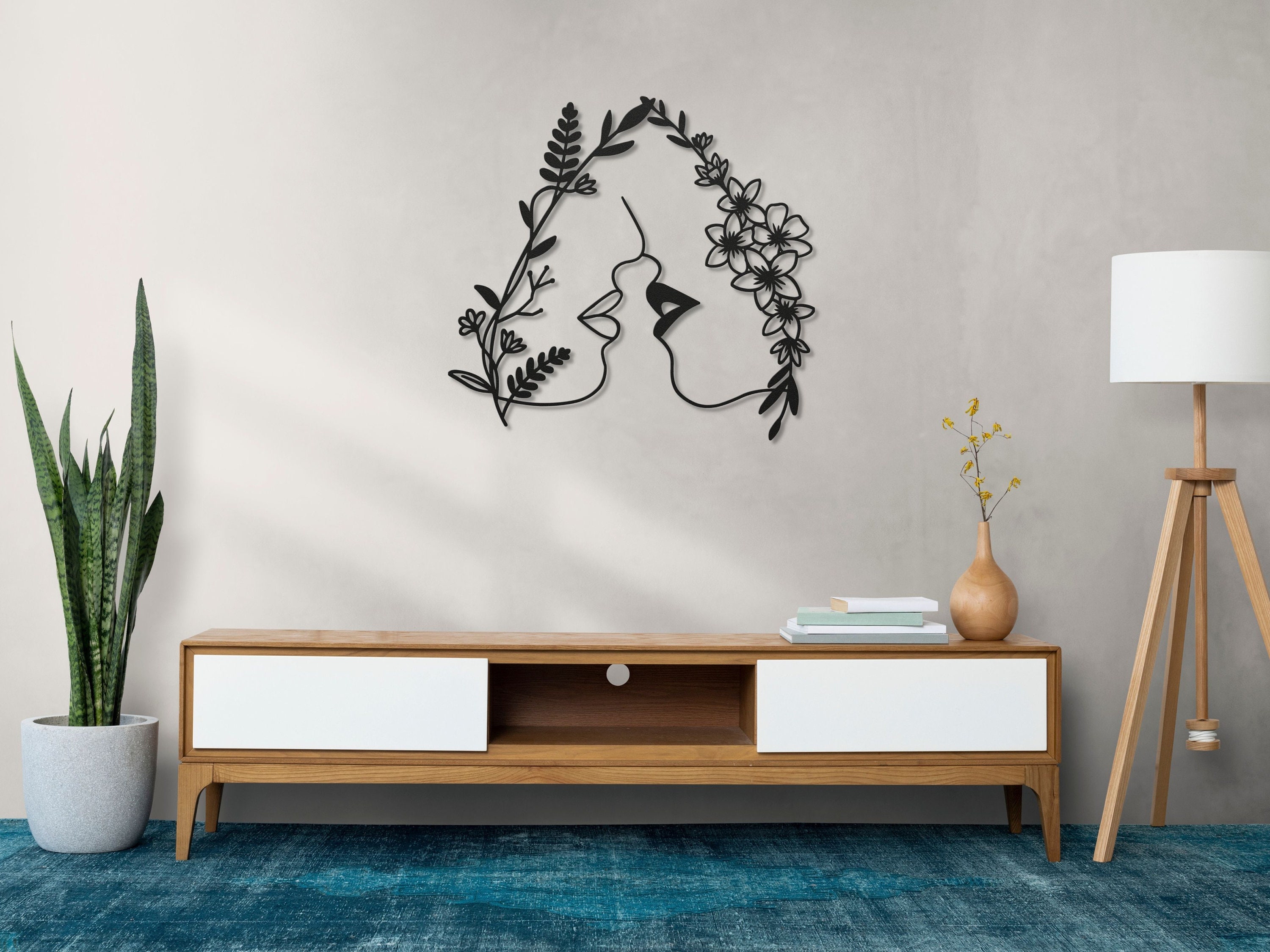 Metal Couple Line Art Wall Decor Body Positive Sensual Wall Art Female ...