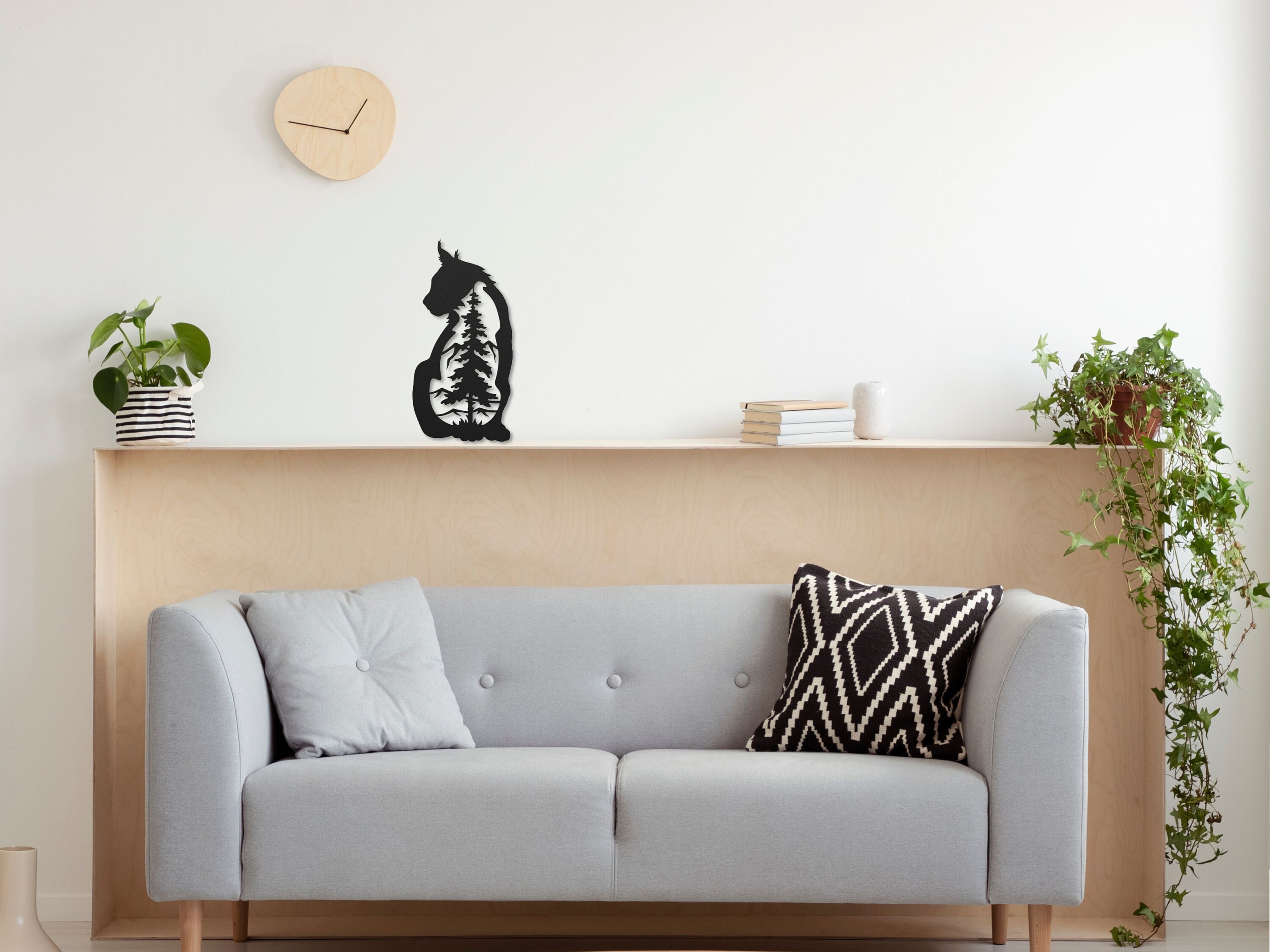 Lynx Sign Metal Cat Wall Art | Bobcat Mountain Wildlife Decor | Die Cut ...