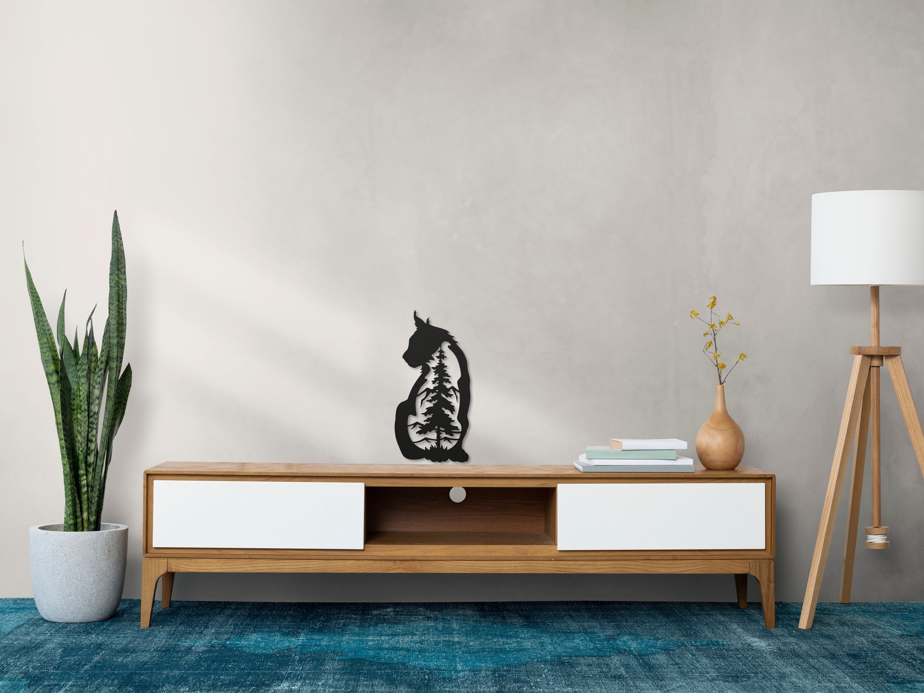 Lynx Sign Metal Cat Wall Art | Bobcat Mountain Wildlife Decor | Die Cut ...