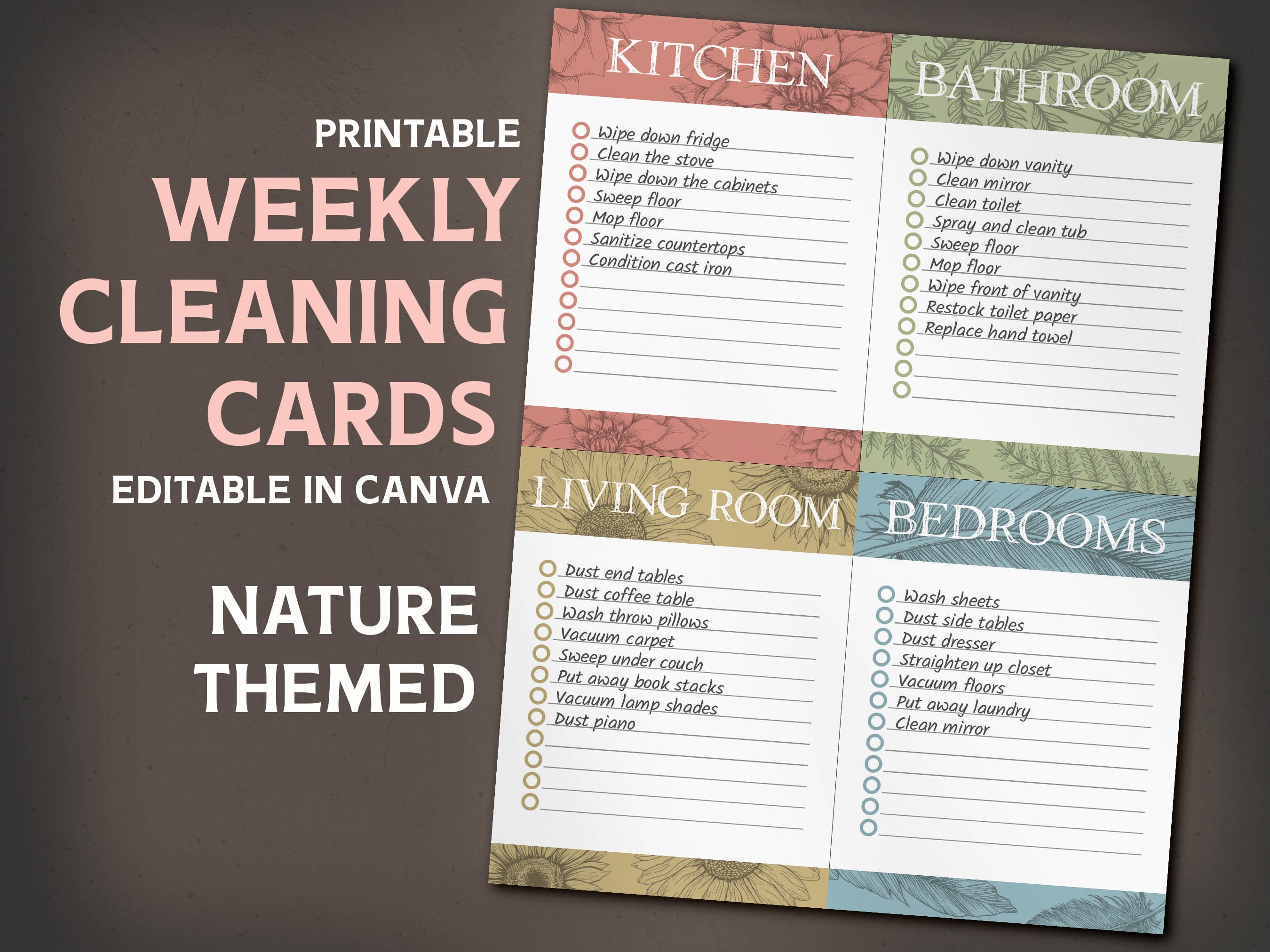 Simple Cleaning Checklist Daily Weekly Responsibilities for Kids ...