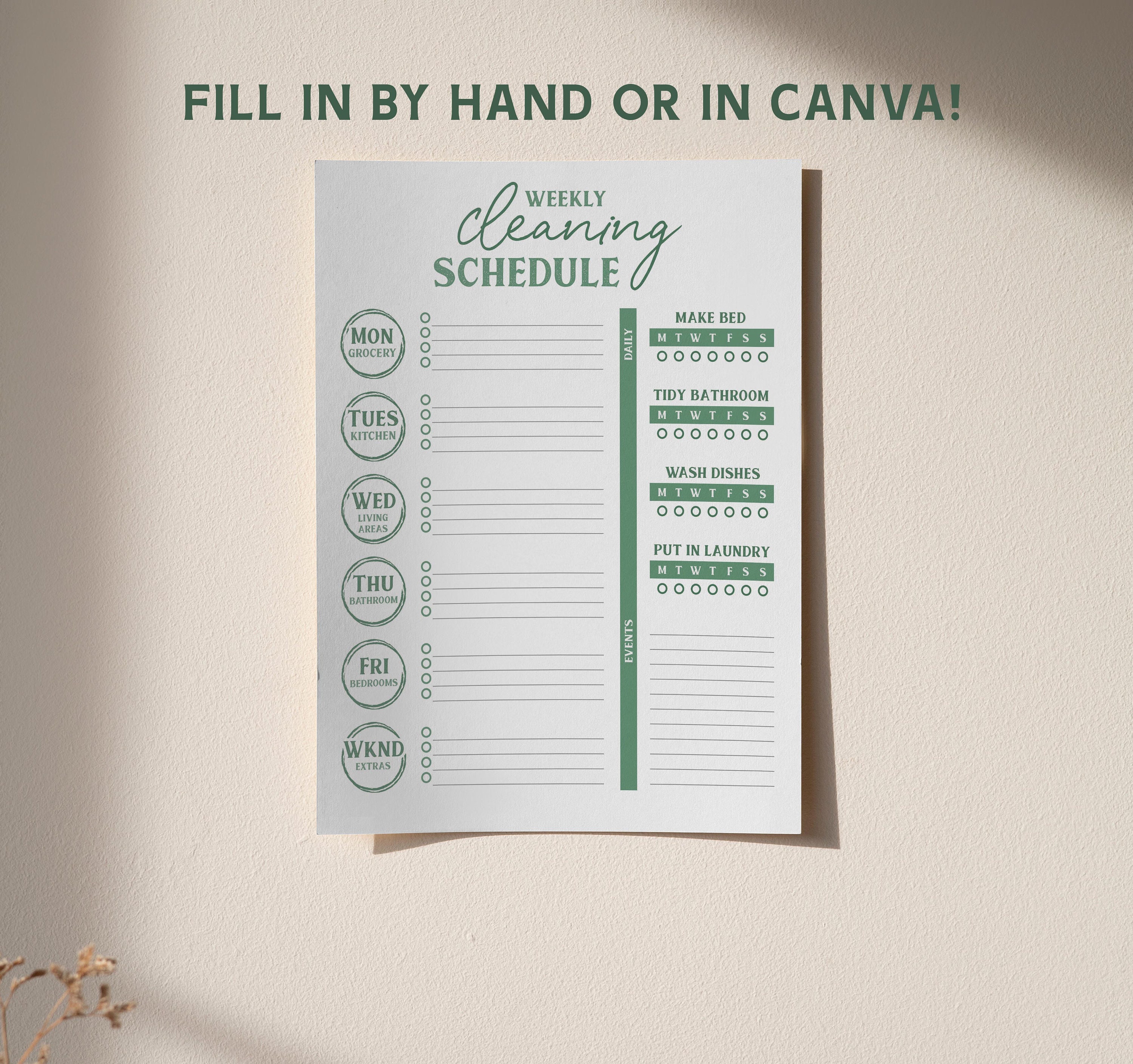 Editable Teal Cleaning Checklist Daily Weekly Planner Homeschool Mom ...