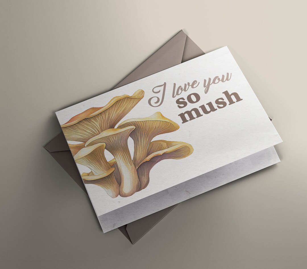 I Love You so Mush Funny Mushroom Love Cottagecore Printable With Ecard ...