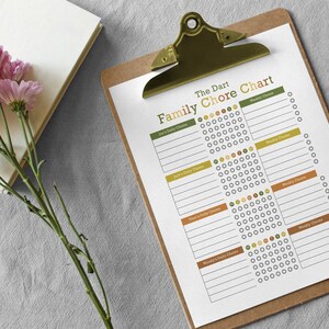 Family Chore Chart - Fillable in Canva- Daily Weekly Responsibilities ...