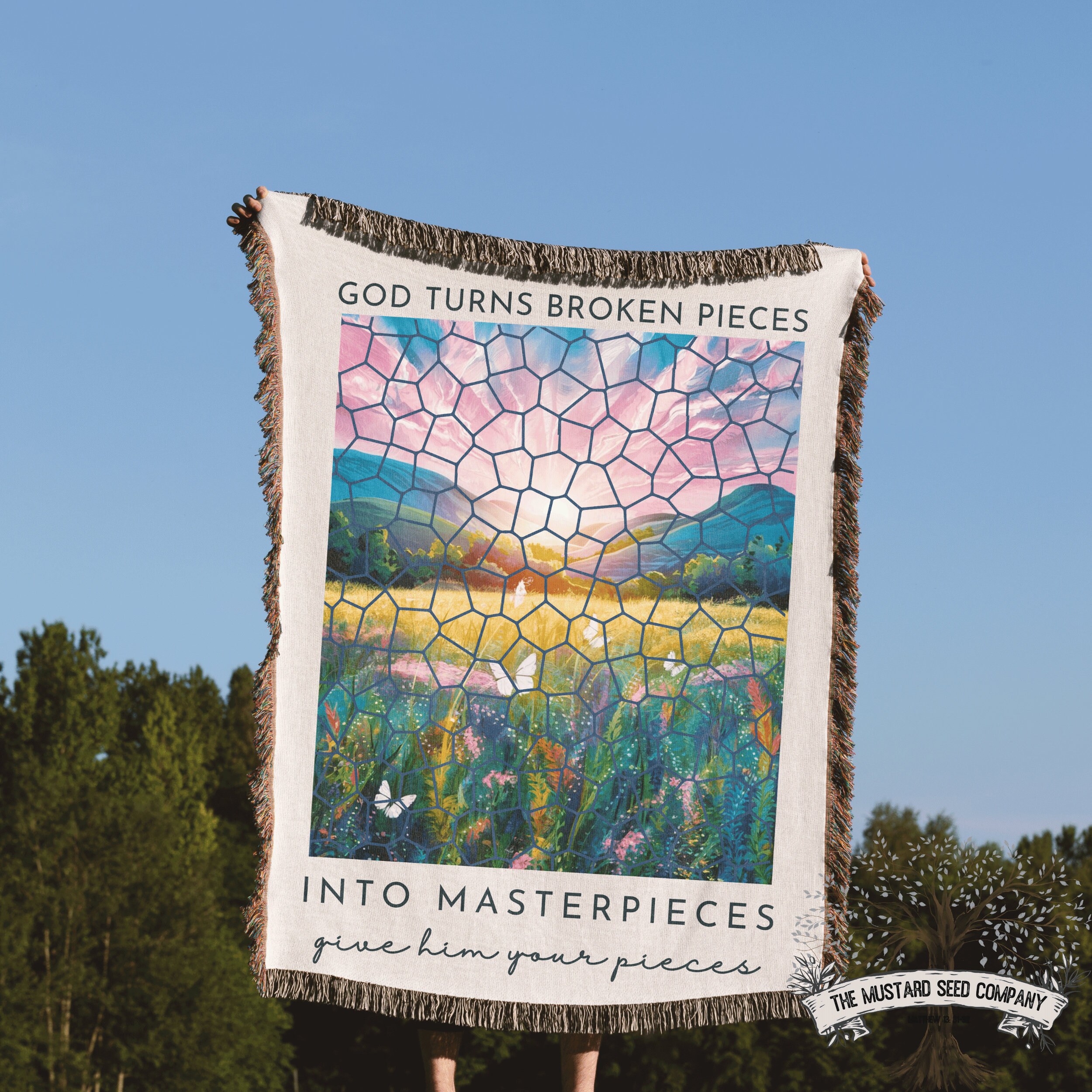 God Turns Broken Pieces Into Masterpieces Christian Throw Blanket ...