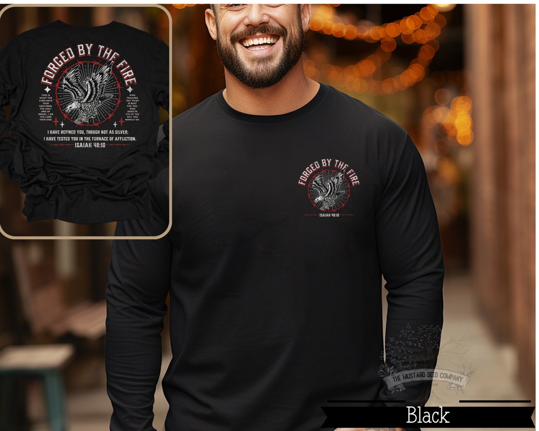 Forged by the Fire Christian Mens Long Sleeve Shirt Vintage Christian ...