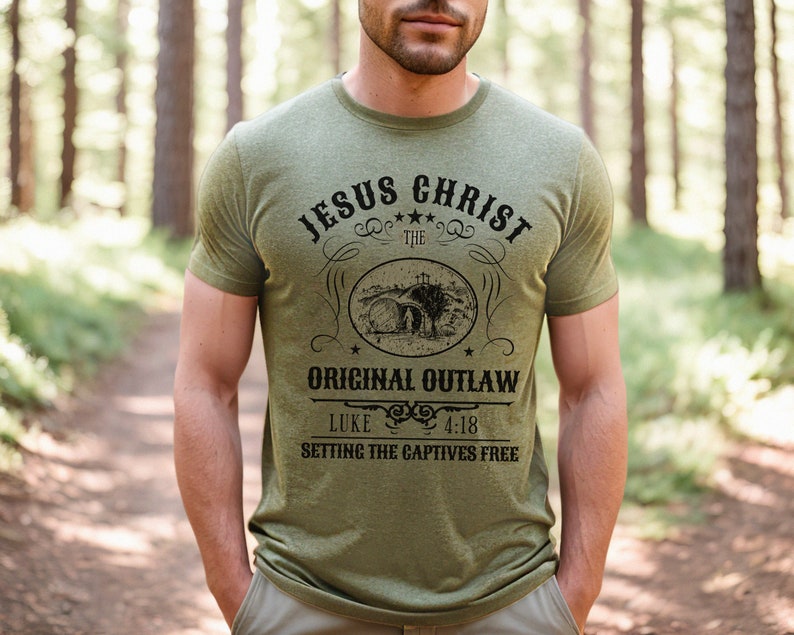 Jesus the Original Outlaw Christian Mens T-shirt Vintage - Etsy