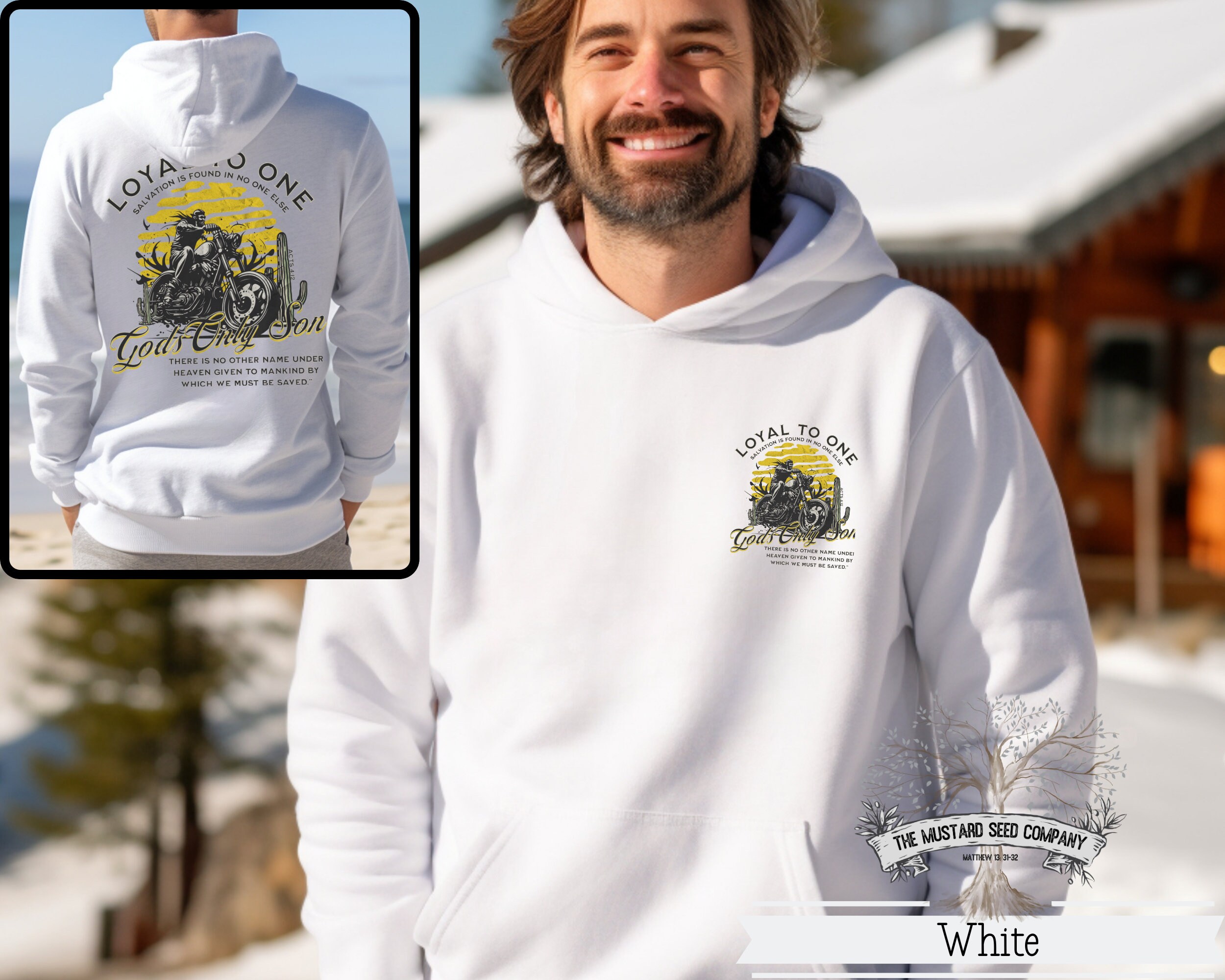 Loyal to One Gods Only Son Mens Biker Christian Hoodie Vintage ...
