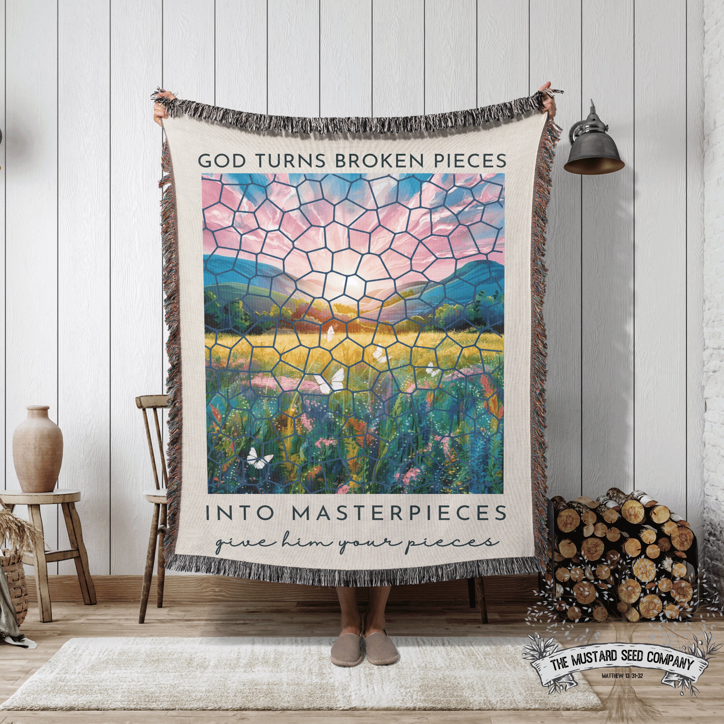 God Turns Broken Pieces Into Masterpieces Christian Throw Blanket ...