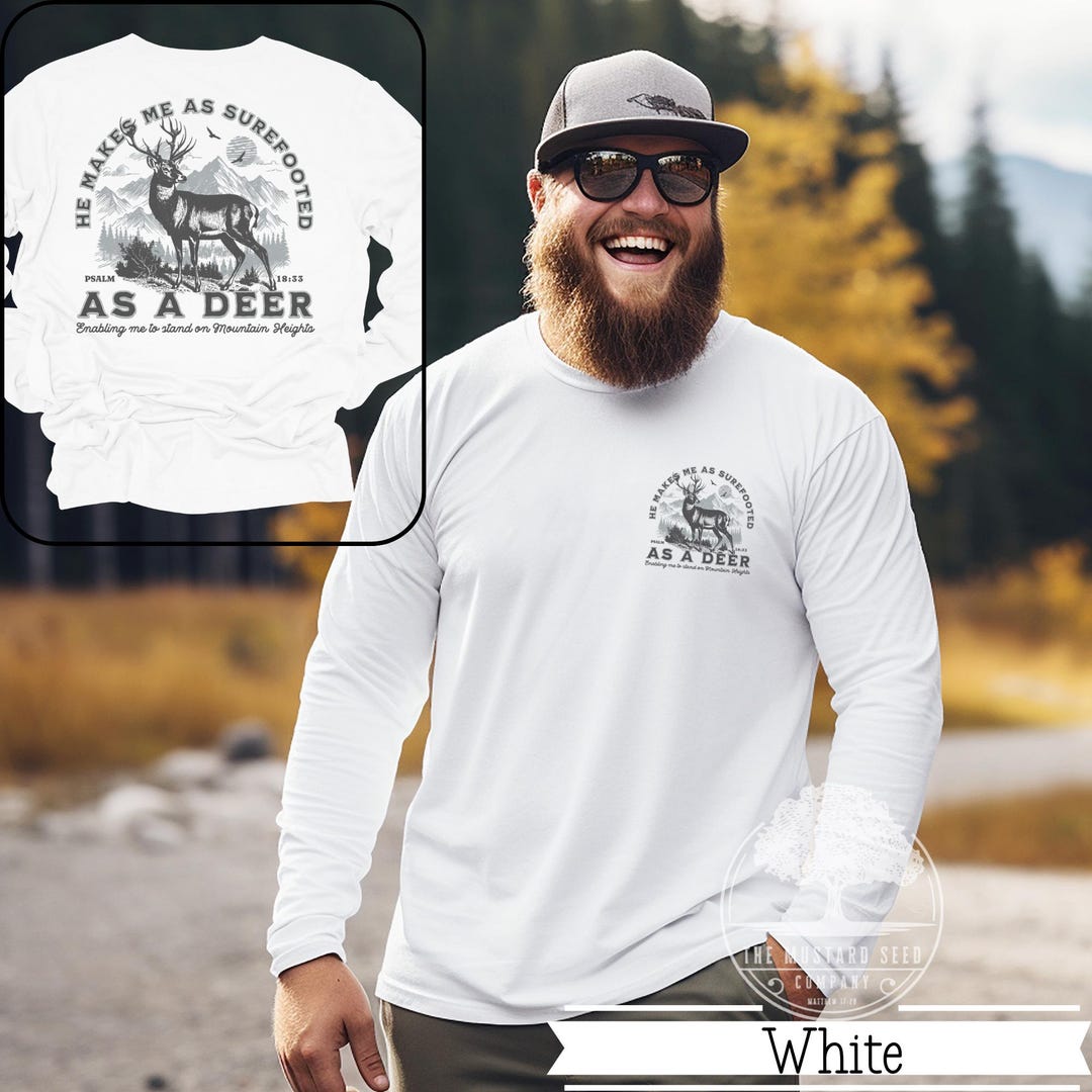 Surefooted as A Deer Mens Christian T-shirt Shirt Vintage Christian ...