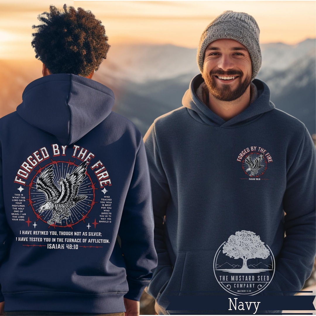 Forged by the Fire Christian Mens Hoodie Shirt Vintage Christian Hoodie ...