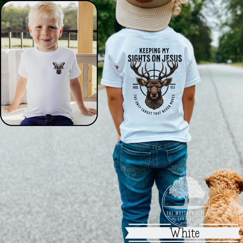 Kids Christian Hunter T-shirt Keeping My Sight Focused on Jesus Deer ...