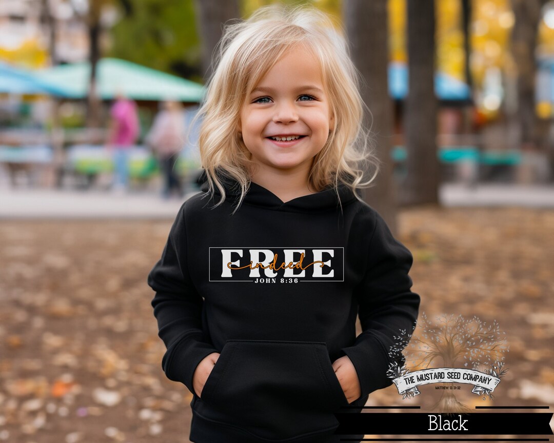 Free Indeed Christian Youth Hoodie Christian Minimalist Sweater Faith ...