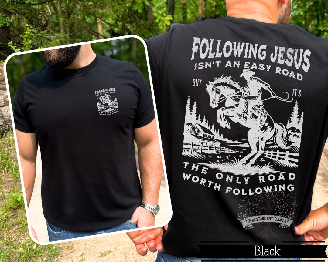 Follow Jesus Western Christian Mens Tshirt Vintage Christian Shirt Mens ...
