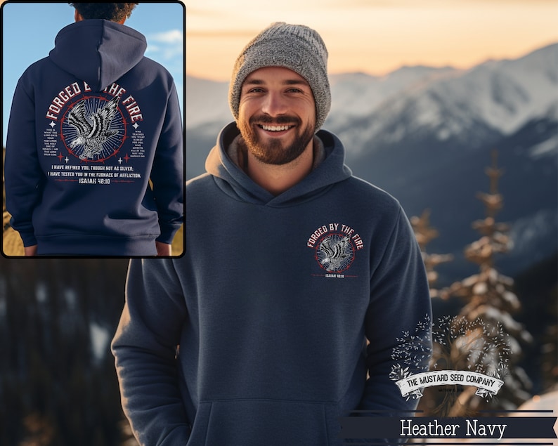 Forged by the Fire Christian Mens Hoodie Shirt Vintage Christian Hoodie ...