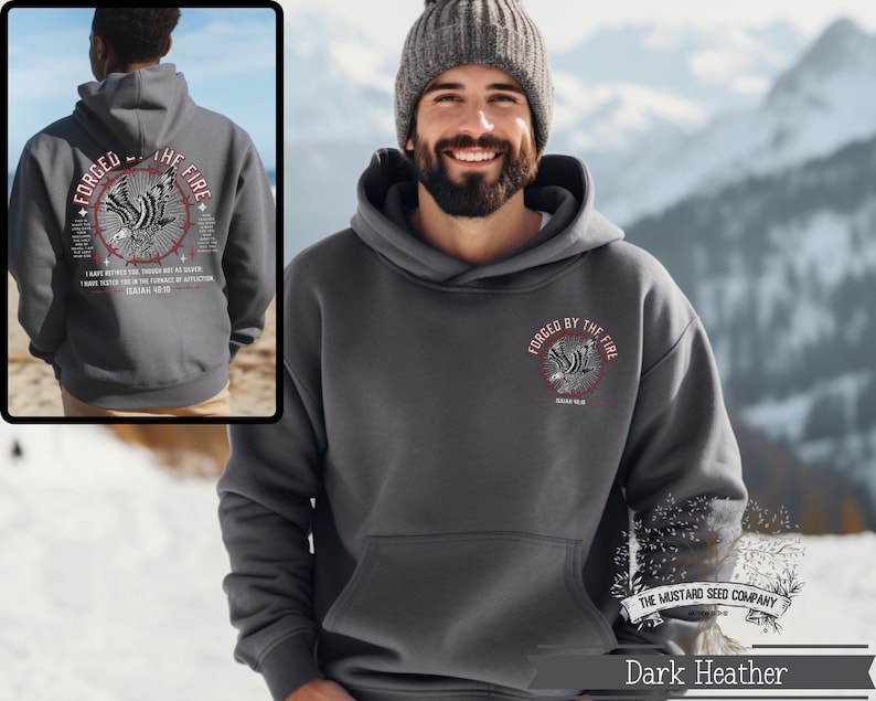 Forged by the Fire Christian Mens Hoodie Shirt Vintage Christian Hoodie ...