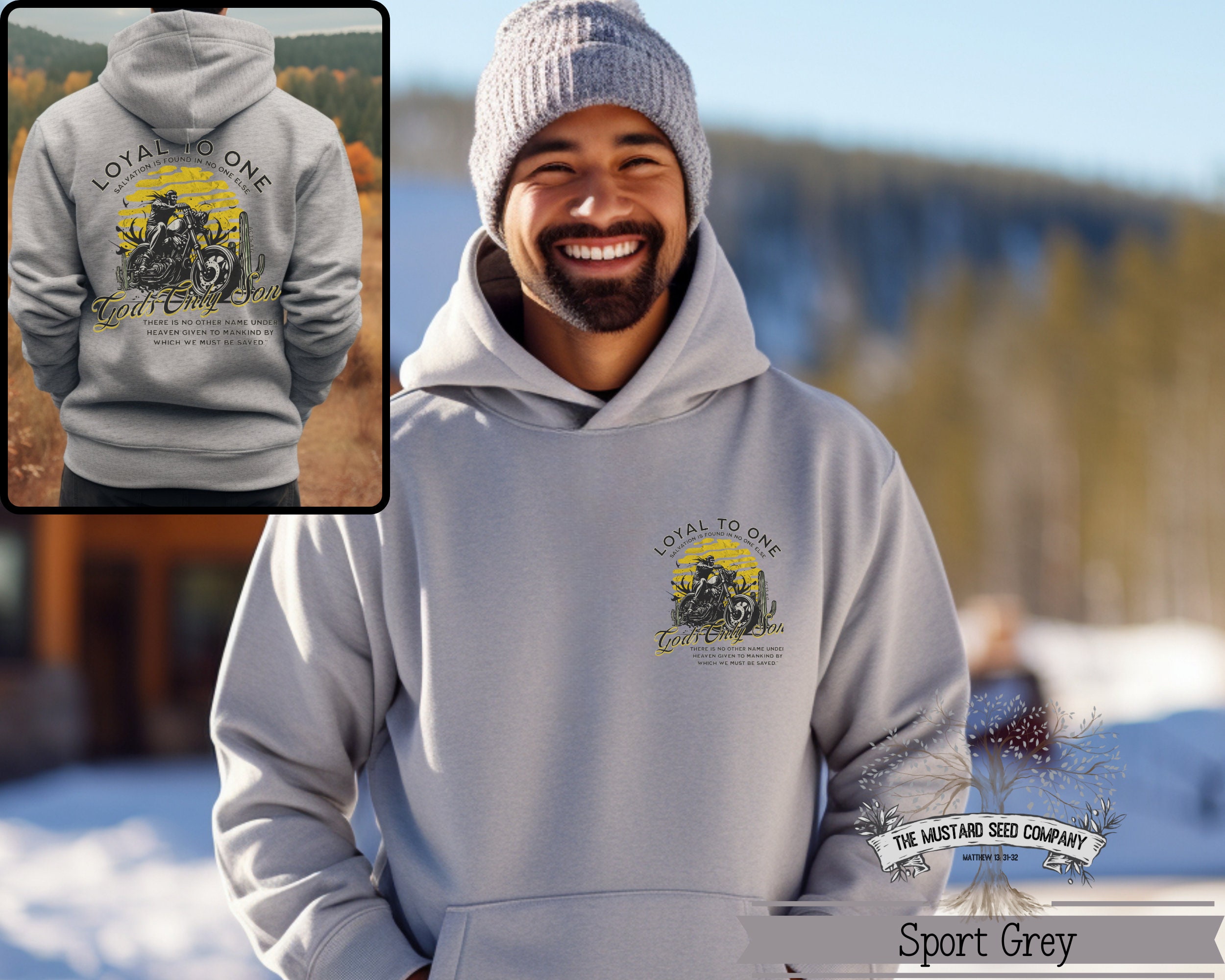 Loyal to One Gods Only Son Mens Biker Christian Hoodie Vintage ...