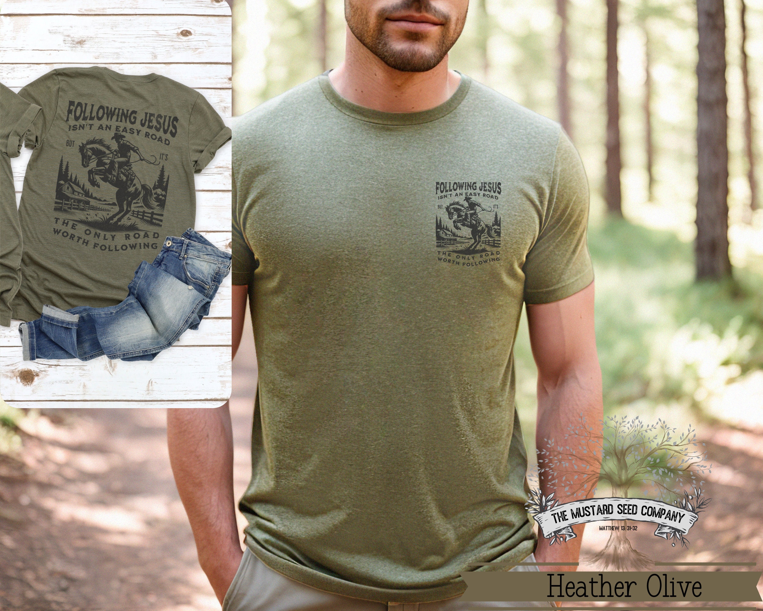 Follow Jesus Western Christian Mens Tshirt Vintage Christian Shirt Mens ...