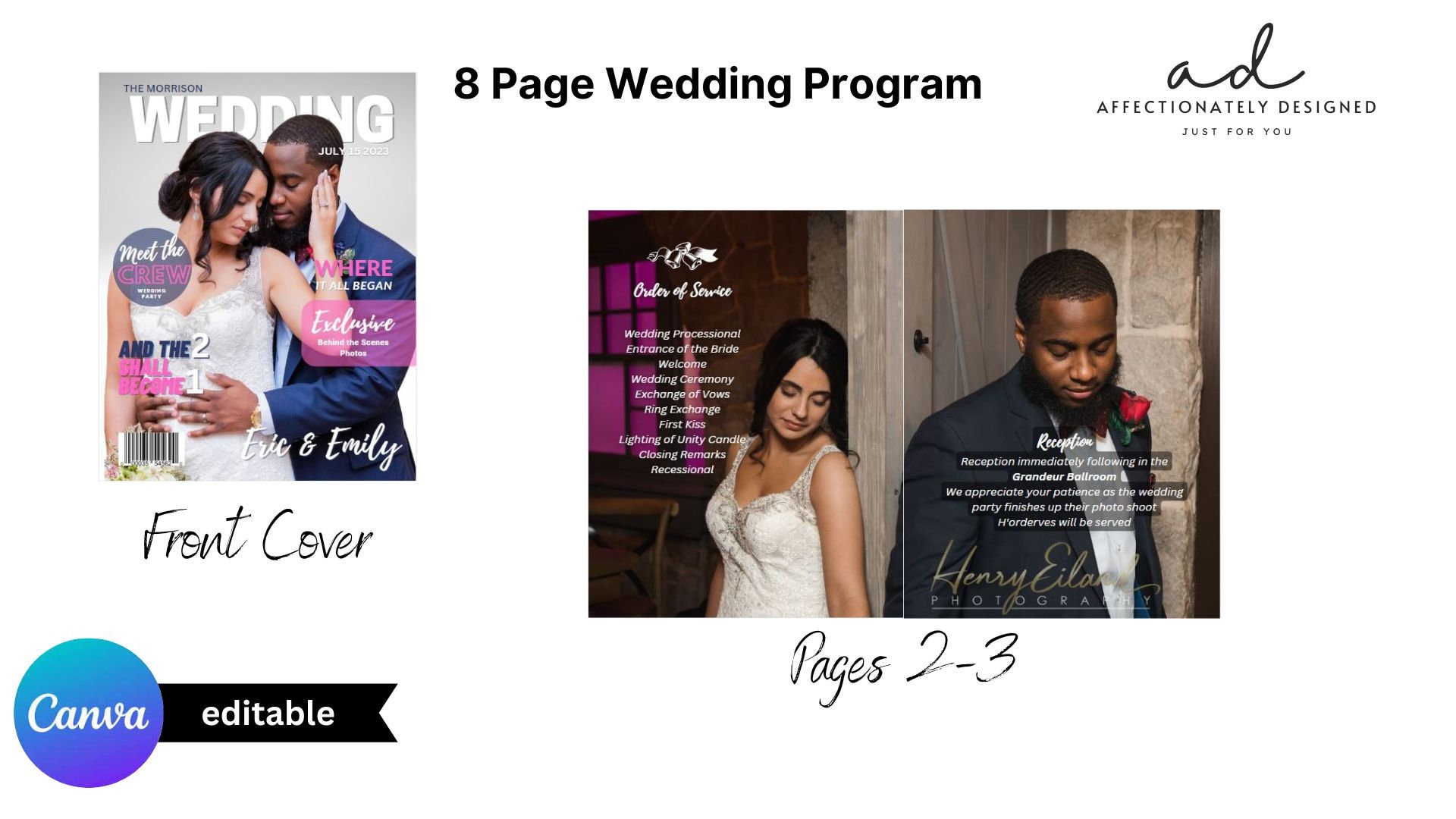Magazine Style Wedding Program/invitation 2 - Etsy
