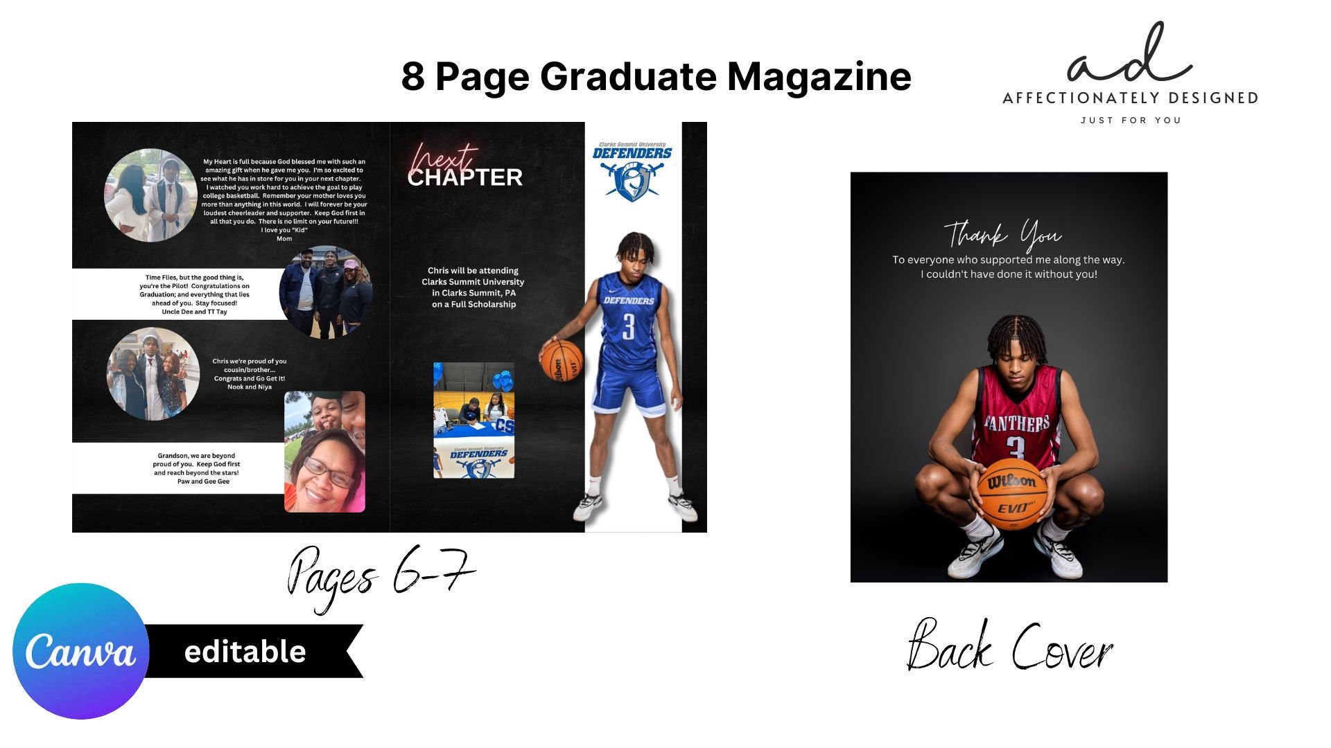 Graduate Magazine Template 2 - 8 Page - Etsy