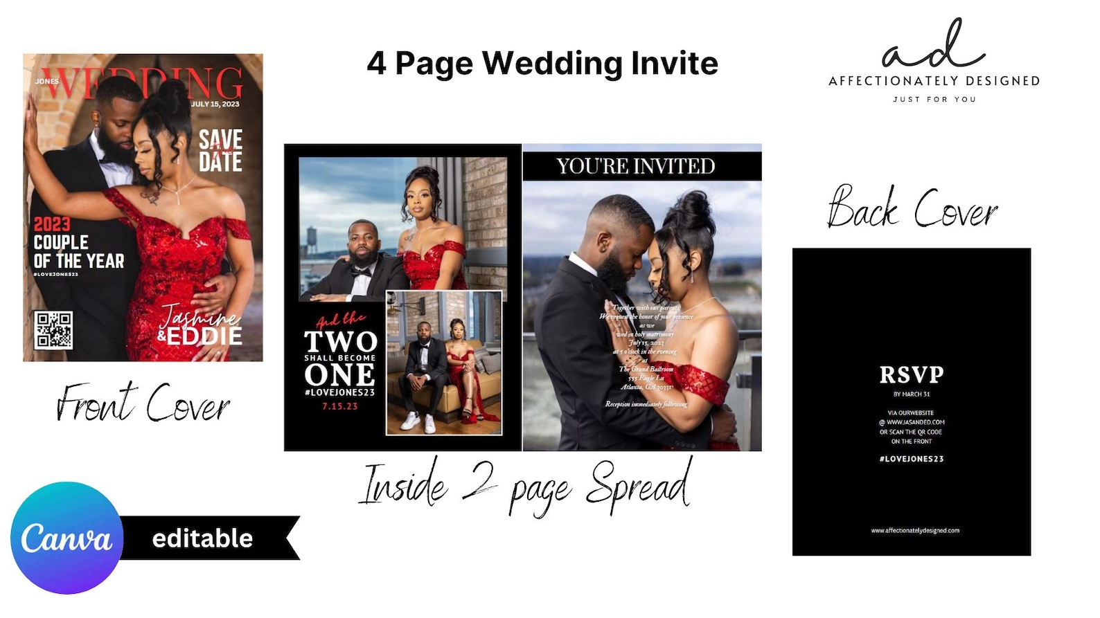 Magazine Style Wedding Invitation/program Template 1 - Etsy