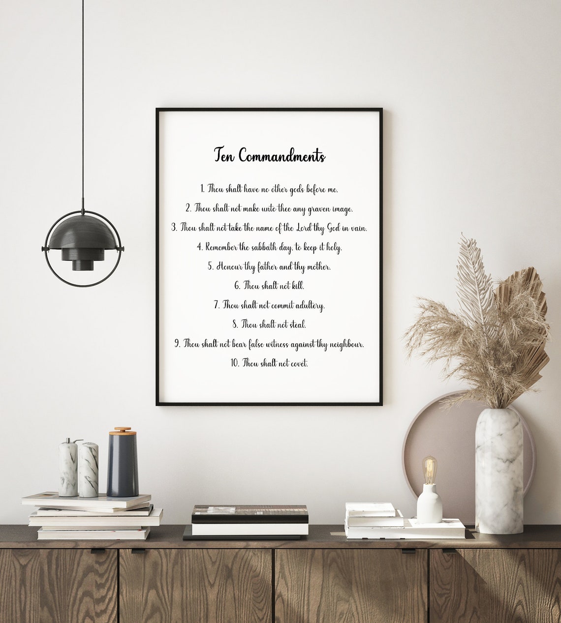 The 10 Commandments Bible Verse Wall Art Christian Decor Bible Verse ...
