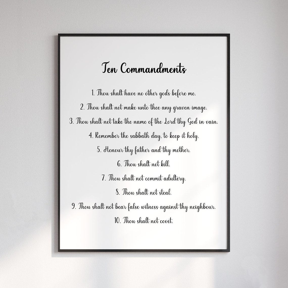 The 10 Commandments Bible Verse Wall Art Christian Decor Bible Verse ...