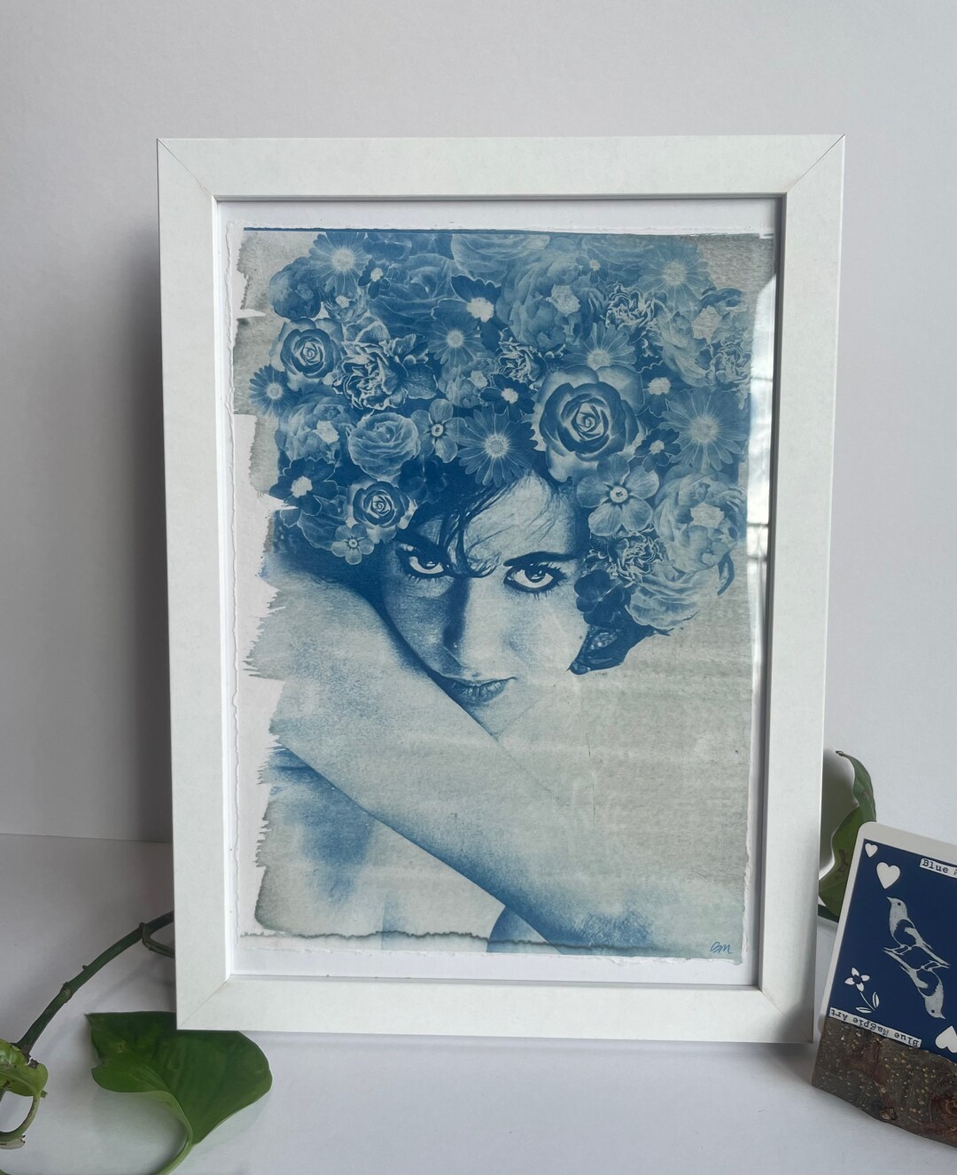 A4 Original Cyanotype Vintage Photo Floral Collage - Etsy UK
