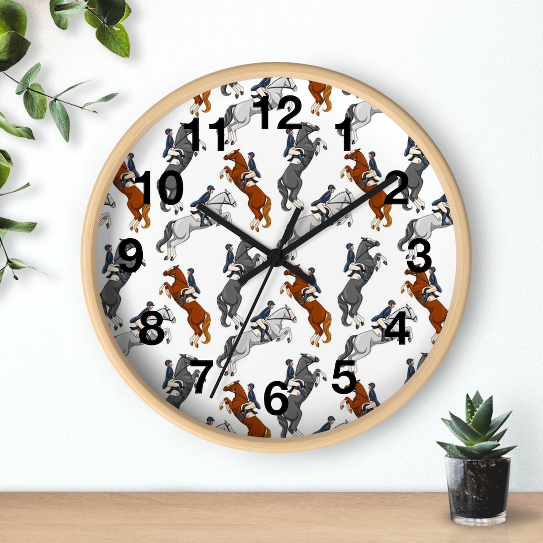 Horseback Riding Wall Clock Equestrian Home Decor Room Decor - Etsy